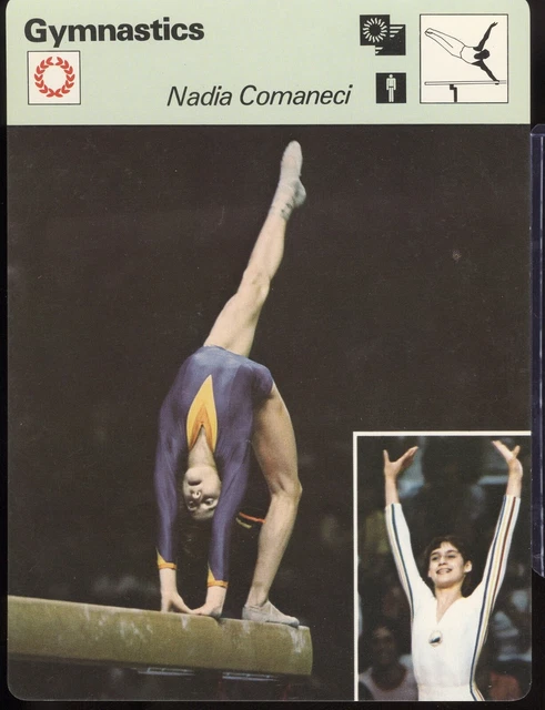 1977 SPORTSCASTER CARD Gymnastique - Nadia Comaneci - 10-03 EUR 4,50 ...