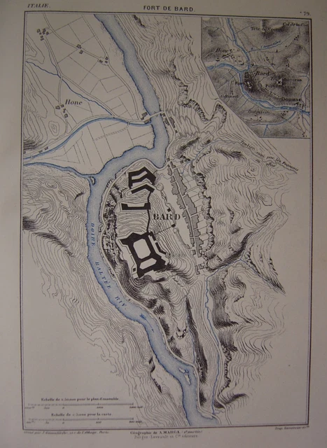 CARTE PLAN DU Fort de BARD en 1885 Forte di Bard EUR 14,90 - PicClick FR