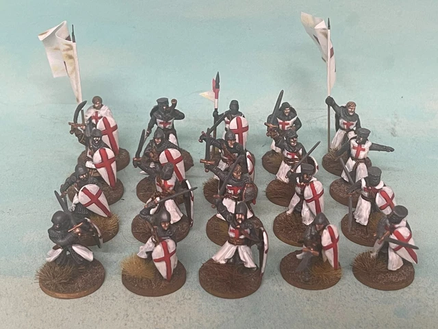 28MM CRUSADES MEDIEVAL Templar Knights Foot Knights Perry Miniatures ...
