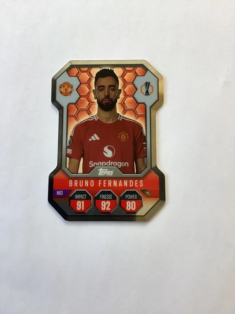 MATCH ATTAX 2025 24/25 Chrome Shield Bruno Fernandes SH5 Man United £5. ...