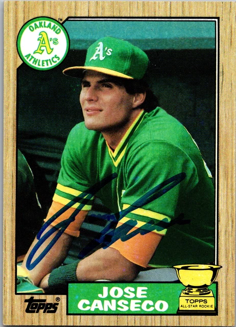 JOSE CANSECO 1987 Topps Baseball Autografato Firmato AUTO #620 EUR 34 ...