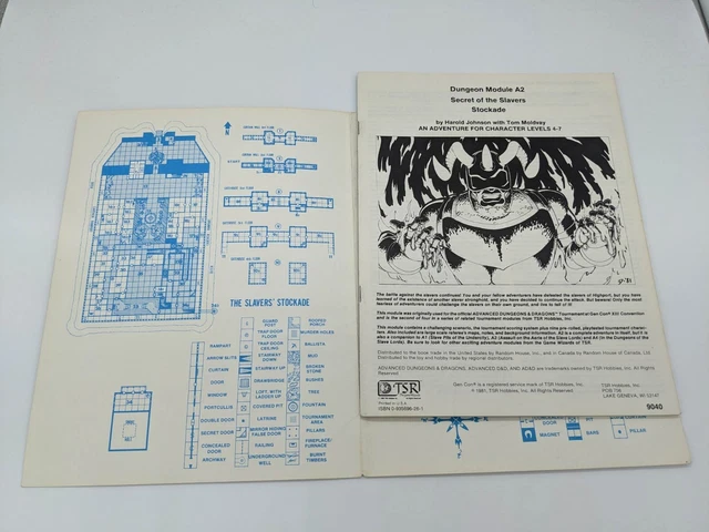 AD&D 1981 SECRET of the Slavers Stockade A2 9040 1st Printing! VG+/EX ...
