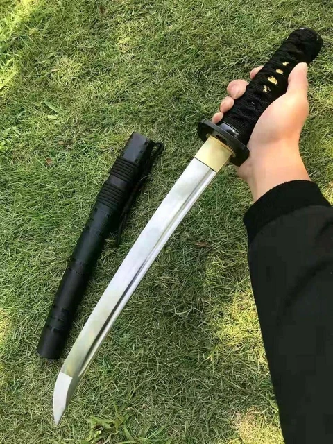 JAPANESE SHORT SWORD Samurai Katana Manganese Steel Blade Ninja Tanto ...