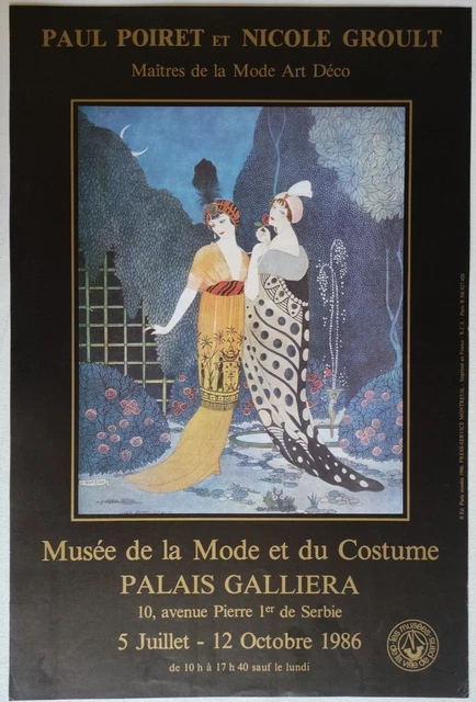 AFFICHE ANCIENNE ORIGINALE -Musée de la mode - 1986 - Paul Poiret - Art déco EUR 40,00 - PicClick FR