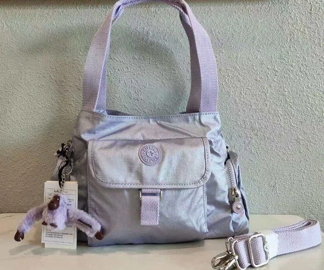KIPLING FAIRFAX MULTIWAY Bag New With Tags Monkey METALLIC PURPLE ...