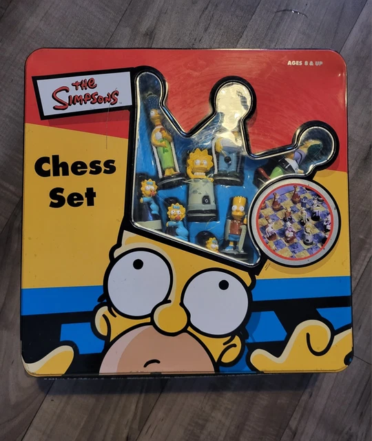 VINTAGE OFFICIAL SIMPSONS 3D Chess Set In Collectible Tin Box 2000 £31. ...