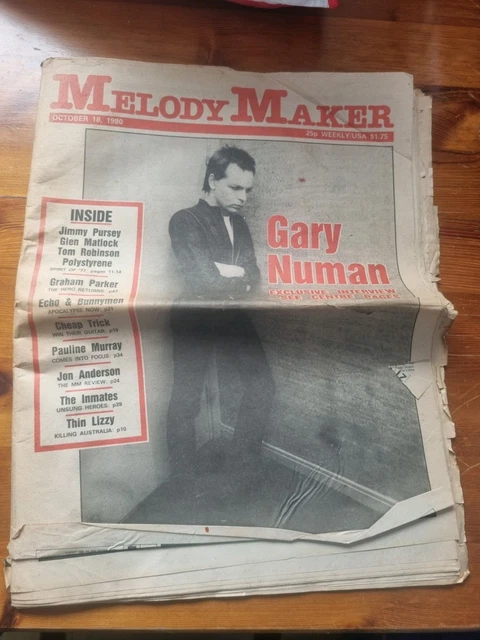 MELODY MAKER NEWSPAPER October 18 1980 Magazine Gary Numan Thin Lizzy £ ...