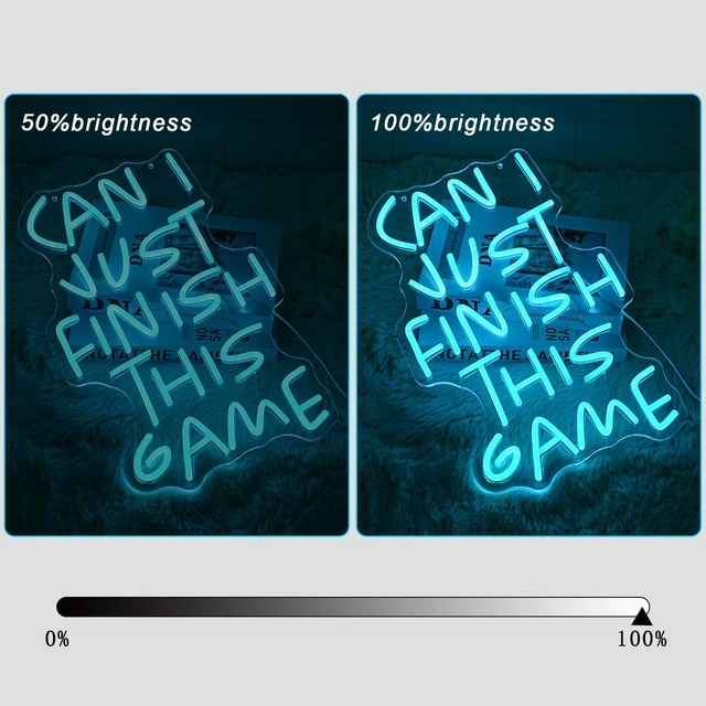 GAME LETTER NEON Sign Blue Gamer Neon Light for Gaming Room Decor LED ...