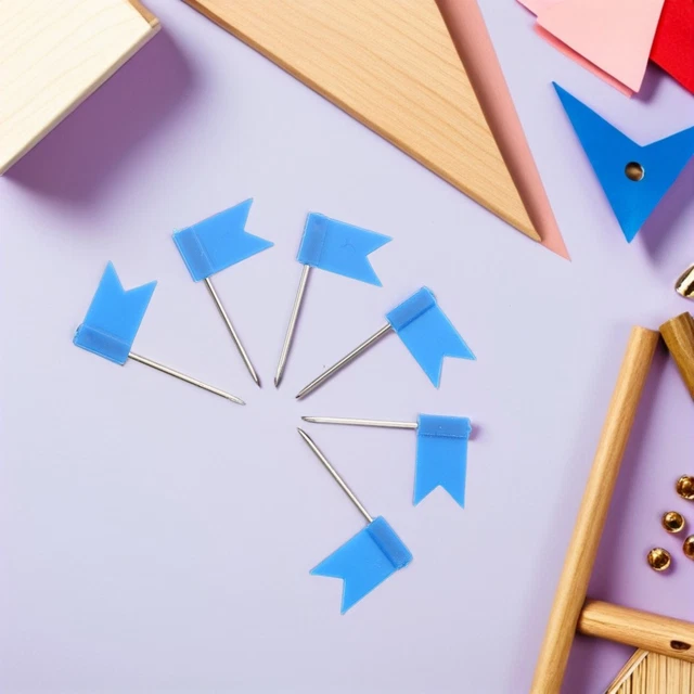 60 PCS FLAG Shape Positioning Pin Map Thumb Tacks Push Pins for Pushpin ...