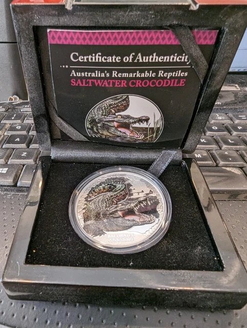 2017 $1 1OZ Silver Proof Coin Australia Remarkable Reptiles Salt Water ...