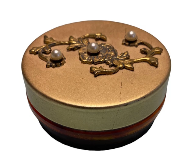 VINTAGE PILL BOX gold tone container plus drinking cup $9.50 - PicClick