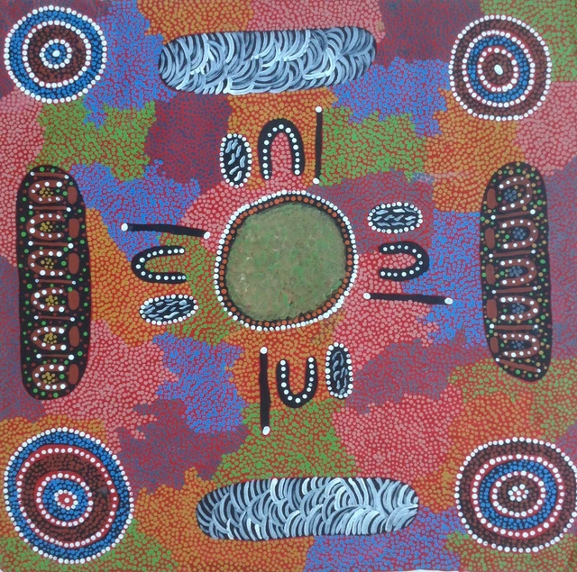 DINGO KANGAROO ABORIGINAL Art Dot Painting Alice Springs Uluru ...