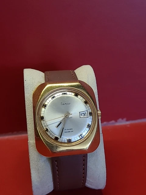 TRÈS BELLE MONTRE homme FLAMOR Pl or JUMBO 36mm fonctionne EUR 55,00 ...