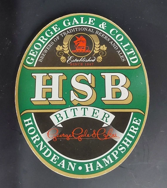 VINTAGE HSB GEORGE Gale & Co Bitter, Sign PUMP CLIP, BADGE ,FONT £4.99 ...