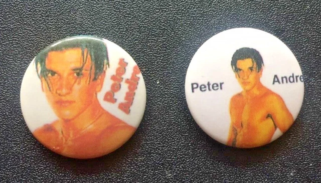PETER ANDRE 2 x Original vintage pin back badge - VGC £3.99 - PicClick UK