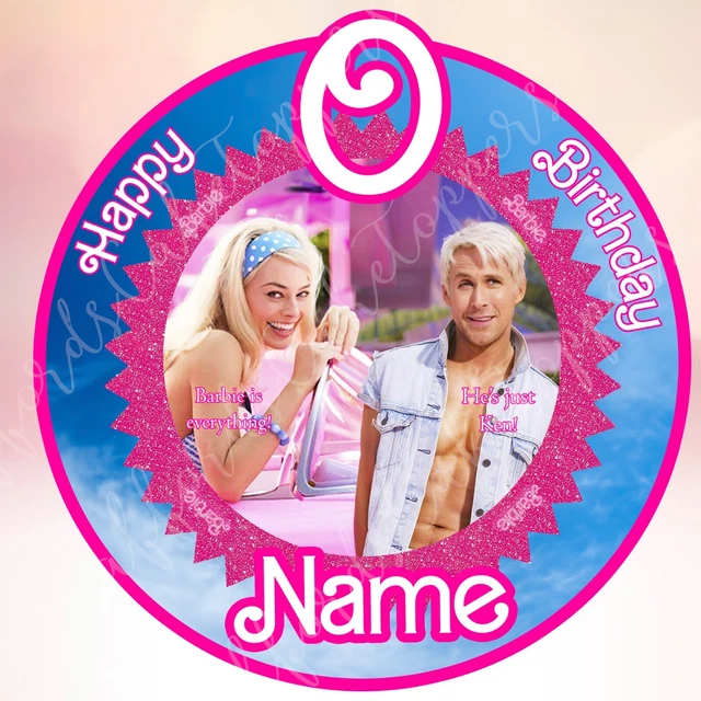 BARBIE STYLE PERSONALISED Cake Topper Name Age Up to 7 Inches, Icing ...