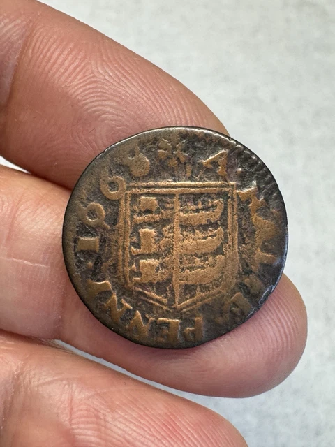 17TH CENTURY HALFPENNY KENT 198 For The Poorer For Dover 1668 £3.50 ...