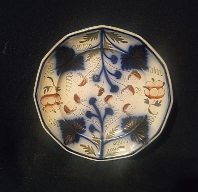 ANTIQUE BRITISH IRONSTONE Imari 1800's Cobalt Gold Red Plate 6.5" £29. ...