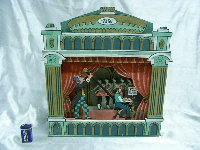 ANCIEN THÉÂTRE A Système Automate Miniature Ballet Opéra Marionnette ...