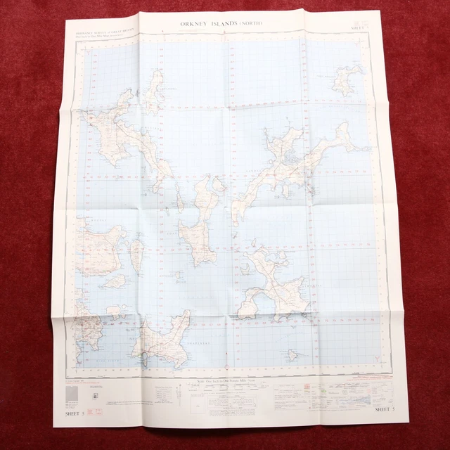 RARE VINTAGE 1960 military issue Ordnance Survey map of Orkney Islands North £26.67 - PicClick UK