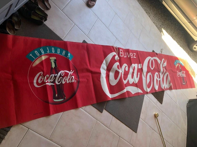ANCIENNE BANDEROLE PUBLICITAIRE 4,50 Metres Coca Cola Pub Bar EUR 40,00 ...
