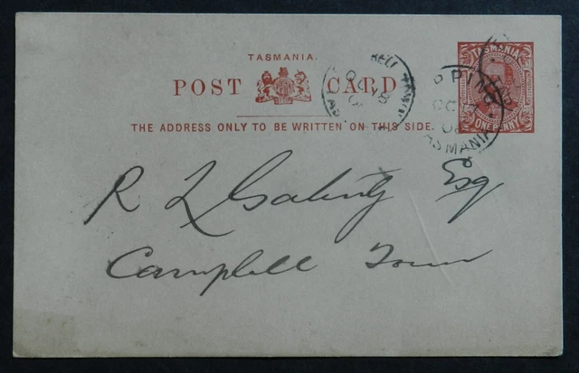 TASMANIA, AUSTRALIA 1908 1d Used Post Card CP8 $11.75 - PicClick AU