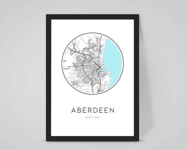 PERSONALISED ABERDEEN CITY Map ANY CITY/COUNTRY Travel poster artwork ...