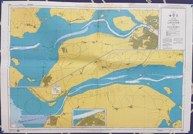 AMIRAUTÉ 428 DANEMARK Limfjorden Logstor Pour Aalborg Carte Chart ...