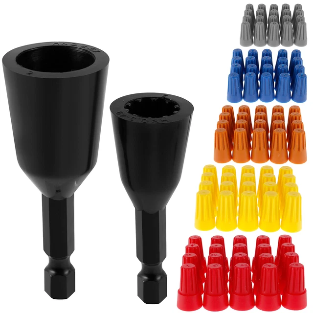 2PCS WIRE NUT Driver with 100 Wire Caps Universal Wire Twisting Tool ...
