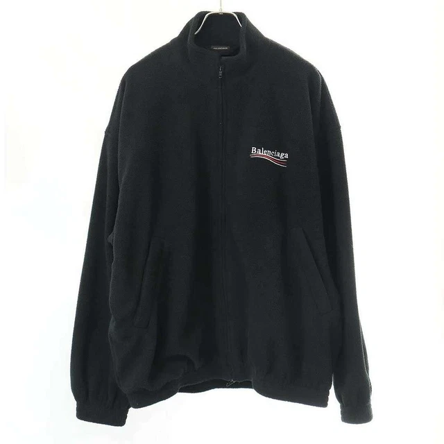 BALENCIAGA 23AW OVERSIZED Logo Embroidered Fleece Jacket Campaign Used ...
