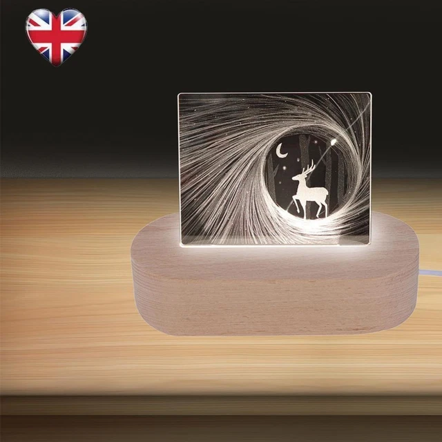 OVAL DISPLAY PEDESTAL - LED Lights Display Base with USB (White Light ...