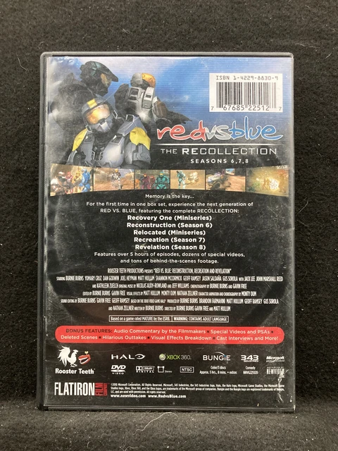 RED VS. BLUE The Recollection Seasons 6/7/8 (3 DVD's, 2010) Halo $48.77 ...