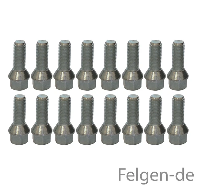 16X RADSCHRAUBEN KEGELBUND M12 x 1,5 x 28 SW17 60° RADBOLZEN ...