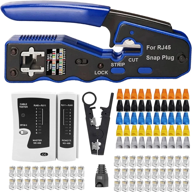 LUBEIN CRIMPER CAT5/CAT5E/CAT6 Kit strumenti di crimpatura RJ45 Set ...