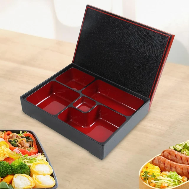JAPANESE BENTO BOX Red and Black with Lid Lunch Box for Office $39.39 ...