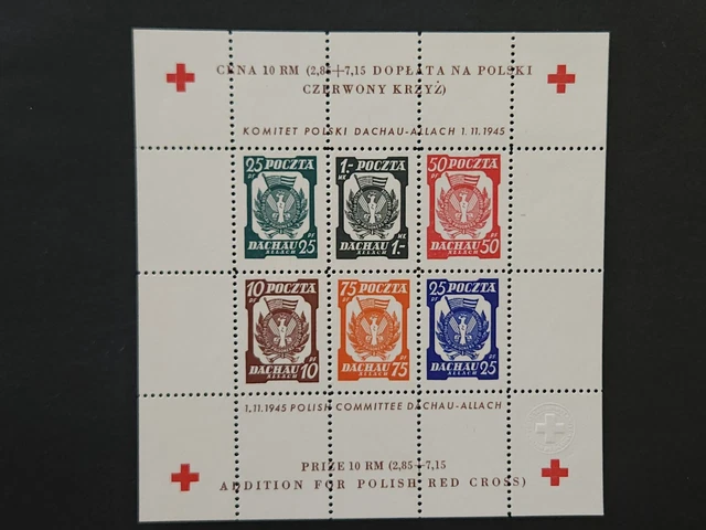 DEUTSCHE LAGERPOST DACHAU Rot Kreuz Block Gezähnt Gutes Erhaltung EUR ...