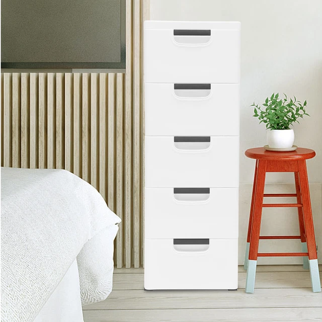 5 LAYERS DRAWER Stackable Plastic Drawers Storage Cabinet Clothes ...