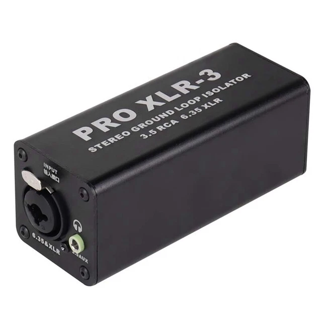 PRO XLR-3 PROFESSIONAL Stereo Ground Loop Isolator 3.5 RCA 6.35 XLR ...