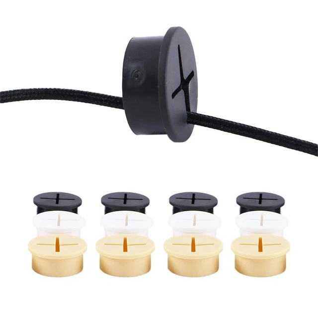 PORT CABLE HOLE Cover Wire Organizer Storage Accessories Desk Cord ...