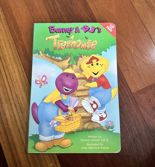 BARNEY ~LIFT & Peel Book ~Barney & Bj’s Treehouse 1996 EUR 6,31 ...