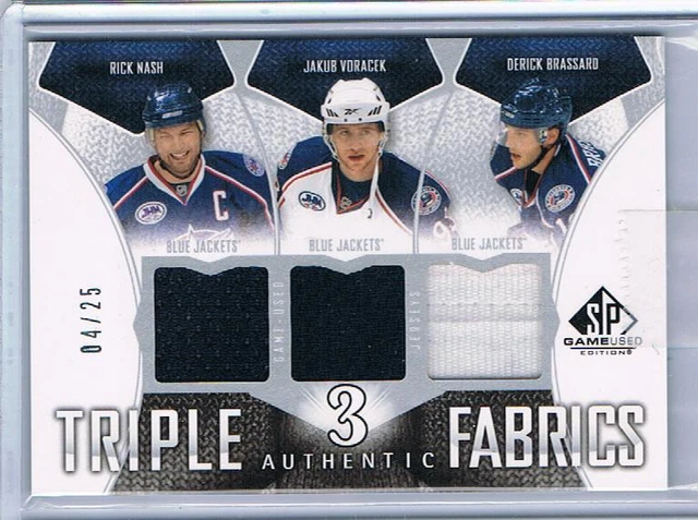 2009-10 NASH/VORACEK/BRASSARD UD Tissus D'occasion Triples #V Vestes ...