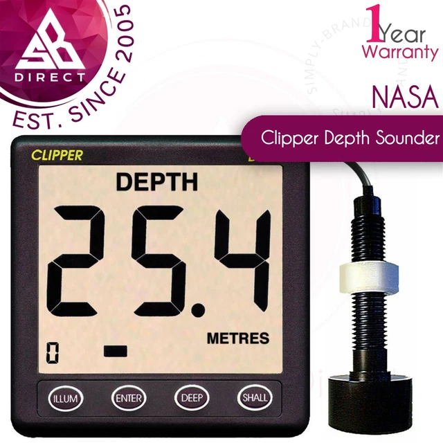 NASA MARINE CLIPPER Depth Sounder System with Transducer & Cover│CLIP ...