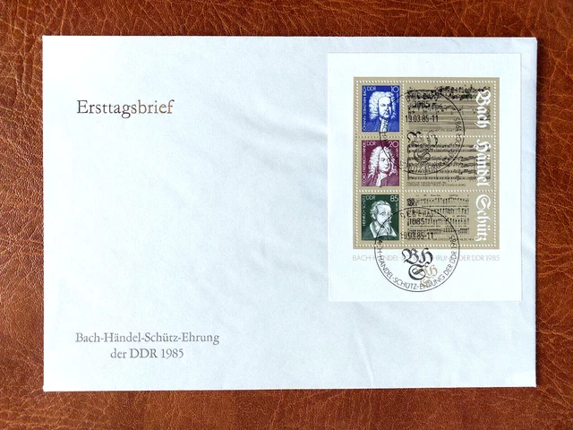 FDC DDR BLOCK 81 Bach-Händel-Schütz-Ehrung auf Sonderumschlag, Großbrief, ESST EUR 4,50 ...