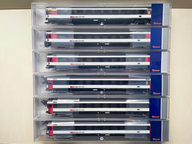 ROCO 6 ST. EC Reisezugwagen SBB CFF FFS 74280, 74281, 74282, 74634 ...