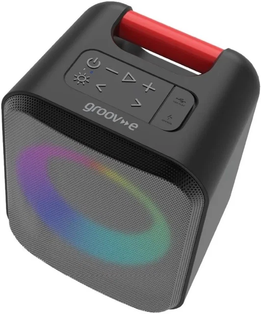 GROOV-E THUNDER 20W Bluetooth Portable Speaker LED Party Lights USB ...
