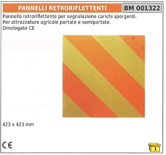 RETROREFLECTIVE PANEL REPORTING protruding loads agricultural equipment ...