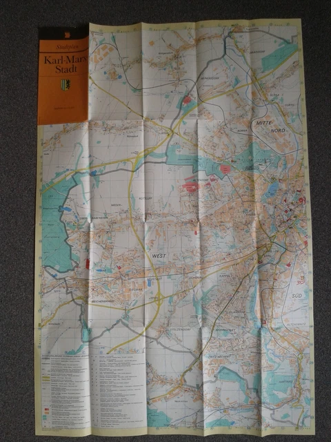 CITY MAP OF the GDR Karl-Marx-City tourist map scale 1:17,500 £8.67 ...
