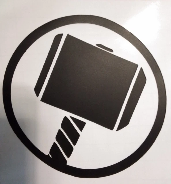 THOR HAMMER MJOLNIR Logo Vinyl Car Laptop Decal Sticker - Ragnarok [4x4 ...