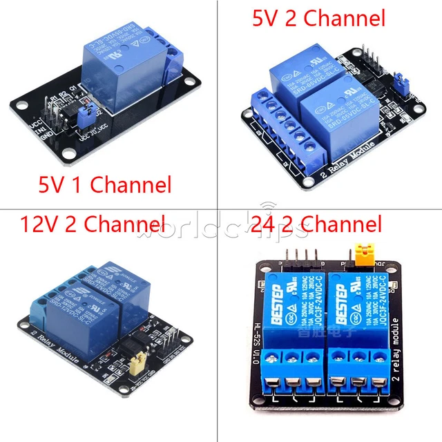 2 CHANNEL RELAY Module 5V/12V/24V With Optocoupler PIC AVR DSP ARM For ...
