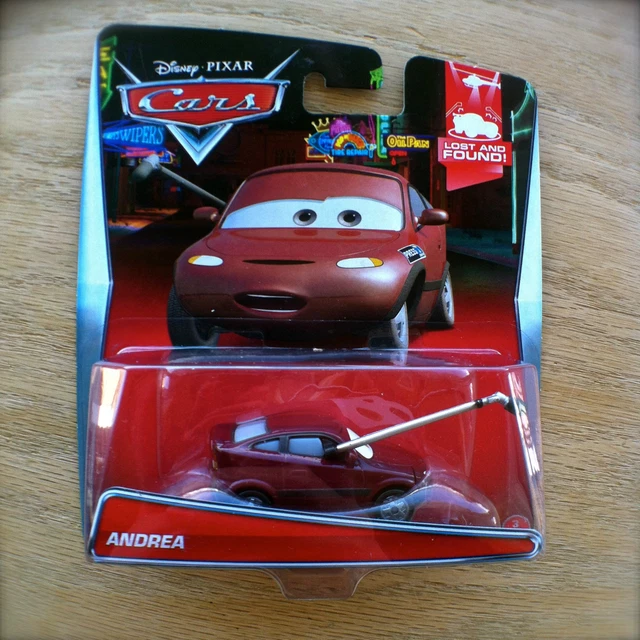 DISNEY PIXAR CARS ANDREA diecast 2015 LOST AND FOUND! theme 3/8 Boom ...